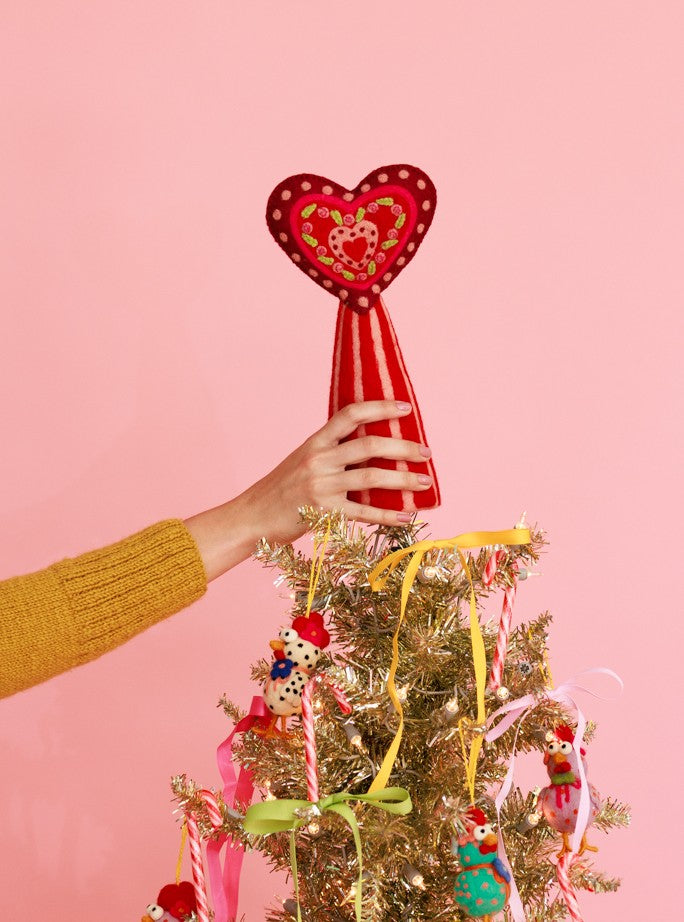 Heart Tree Topper – French Knot