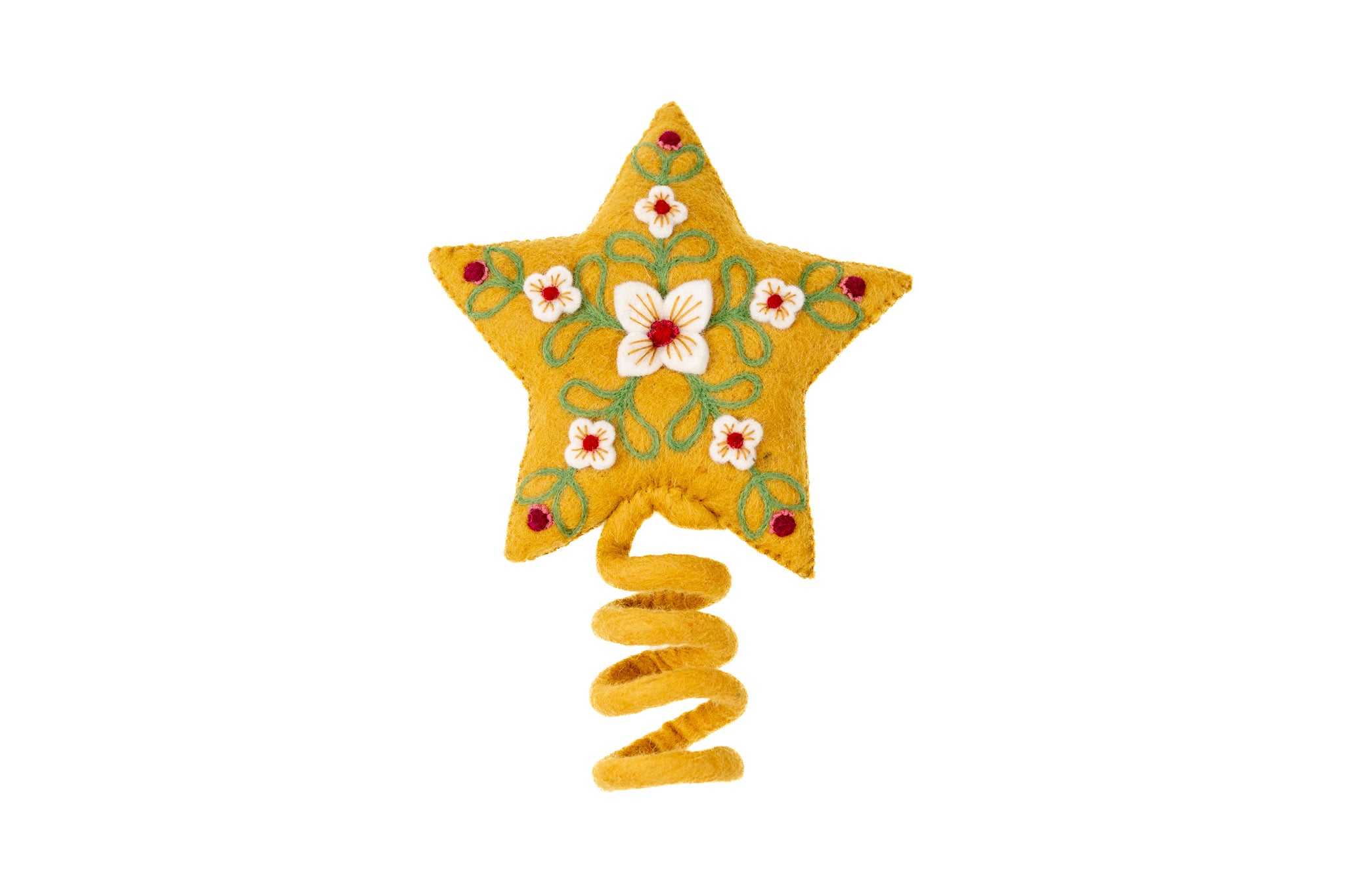 Star Tree Topper- Yellow – French Knot