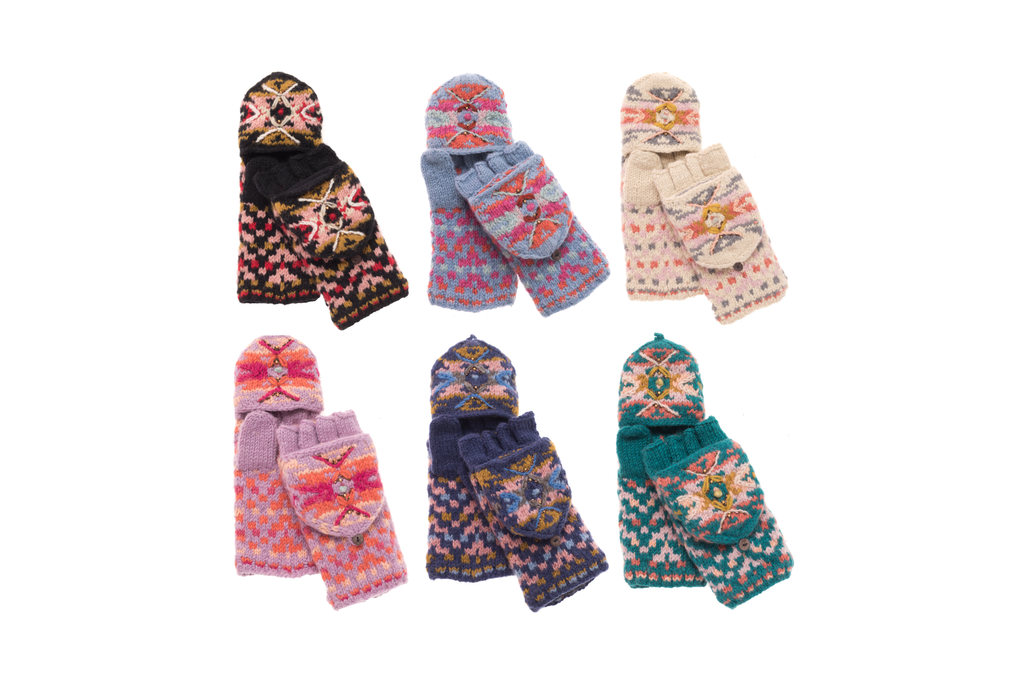 Sedona Convertible Mittens – French Knot